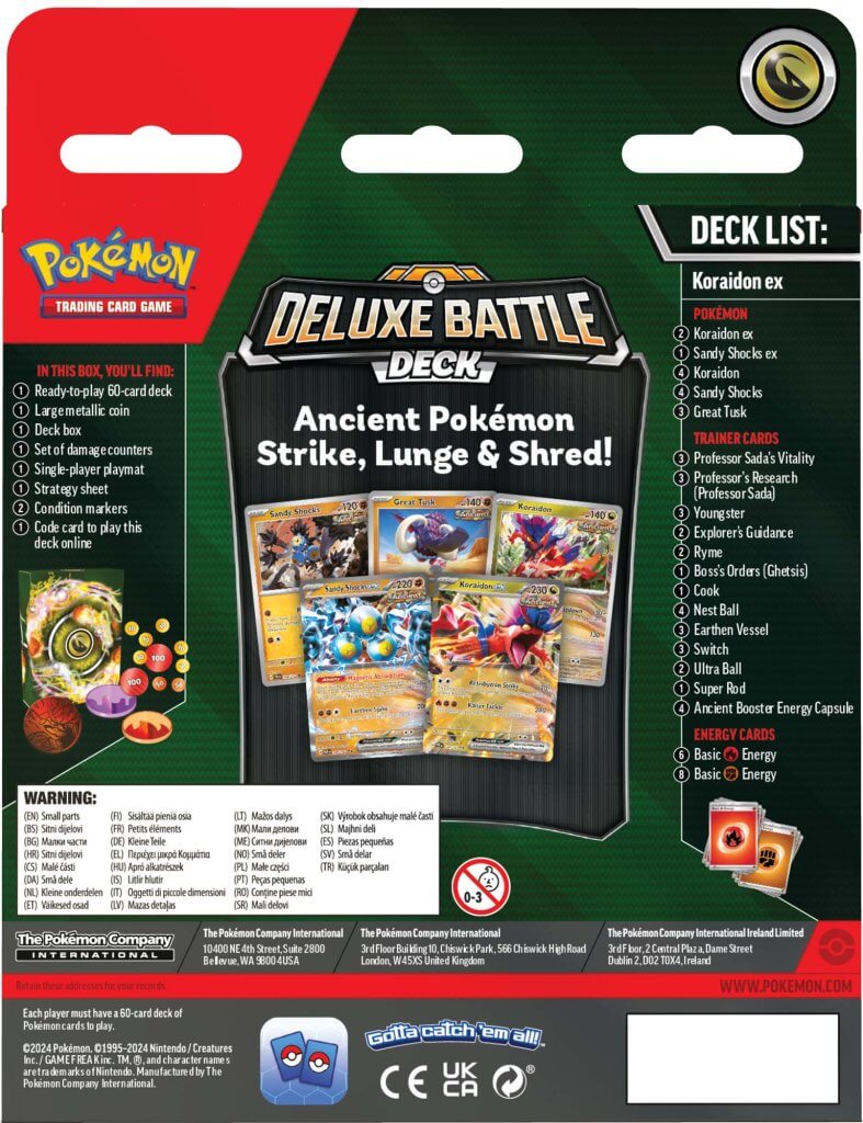 Pokemon TCG Miraidon ex / Koraidon ex Deluxe Battle Deck – Matrix ...