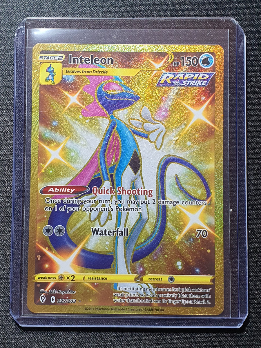Pokemon Card - Evolving Skies - Inteleon Gold Secret Rare Full Art 227 ...