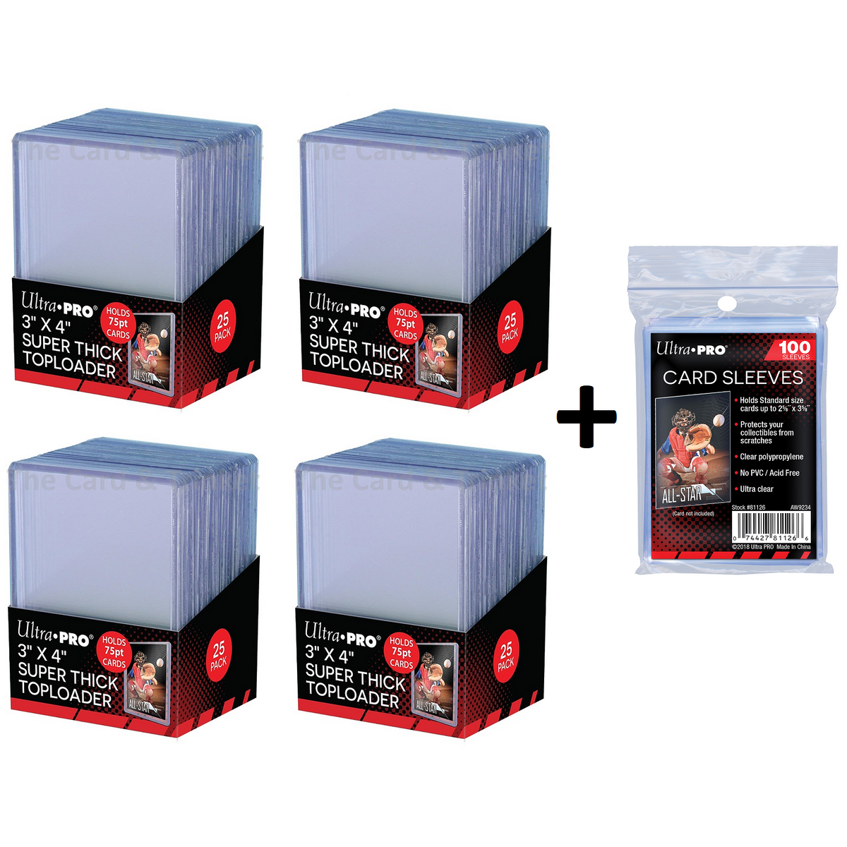 100 x Ultra PRO Thick 75pt Card Toploaders + 100 SLEEVES – Matrix ...